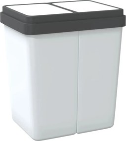Dvojitý odpadkový koš bílý 2 x 25 l 154981