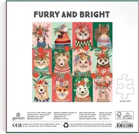 Galison Puzzle Vánoční chlupáči 500 dílků / od 3 let