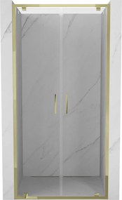 Mexen Exo, dvojité výklopné sprchové dveře, 120 cm, transparentní sklo, zlatá, 8182-120-000-50-00
