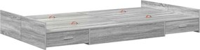 Rám postele s úložným prostorem s čelo Šedá Sonoma 120 x 190 cm 3335330