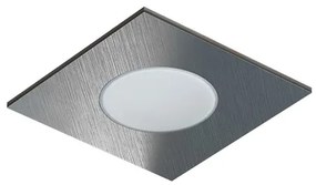 PANLUX Pevný LED podhled SPOTLIGHT IP65 SQUARE bodovka, stříbrná broušená - neutrální