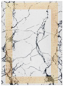 Dywany Łuszczów, Kusový koberec ANDRE Marble 1126, 80x150, bílá, chodba / předsíň