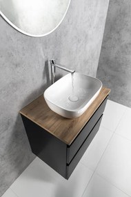 Aqualine Altair koupelnová skříňka 68 x 61,8 x 45,2 cm pod umyvadlo s deskou černá mat dub emporio AI670-01