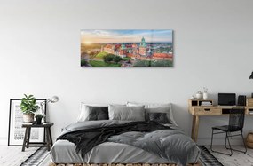 akrylový obraz Krakow castle panorama svítání 120x60 cm