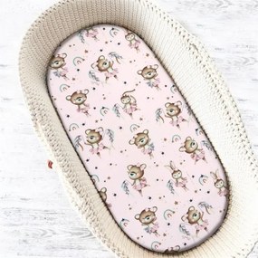 Prostěradlo do kočárku, koše, bavlna, Little Balerina - růžové Rozměry: 90x40
