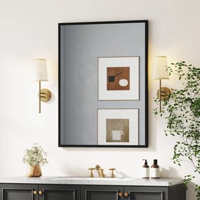 HOMCOM obdélníkové nástěnné zrcadlo 76×101 cm — černý MDF rám, do koupelny i obýváku