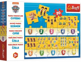 Trefl Vzdělávací puzzle Čísla Tlapková patrola, 20 dílků