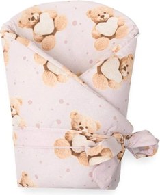 Dětská zavinovačka New Baby Love Teddy bear 80x80 cm pink