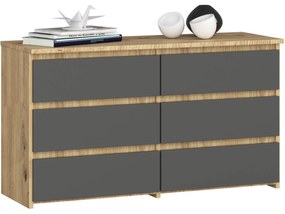 Komoda CL100 6SZ - dub artisan/šedá