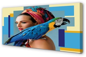 Obrazy na plátně Papoušek na rameni 140x70 cm