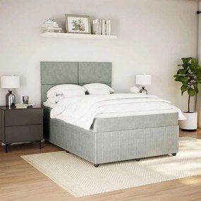 Box spring postel s matrací světle šedá 160x200 cm samet 3292376