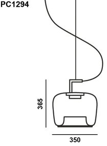Brokis PC01294 Double medium, závěsné svítidlo, foukané šedé kouřové sklo, 9W LED 2700K, prům. 35cm
