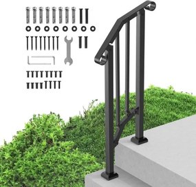 1-2stupňová madla pro venkovní použití pro seniory Veranda Deck Retro Arch Černá