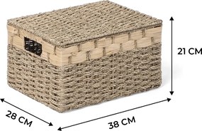 Massivo.cz Pletené košíky s víkem z mořské trávy (3v1 - produkt 7)