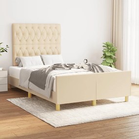 Rám postele bez matrací krémově 120x190 cm textil 3270539