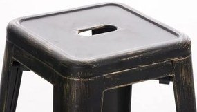 Barová židle Kristopher černo-zlatá