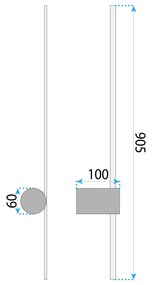 Toolight Toolight, LED nástěnné svítidlo 90cm, 18W, 3000K, LHJ062-W, černá-zlatá, OSW-50030