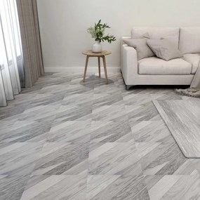 Samolepicí podlahové desky 20 ks PVC 1,86 m² šedé pruhované
