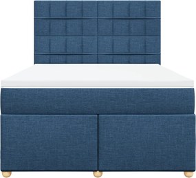 Box spring postel s matrací modrá 140x200 cm textil 3291309