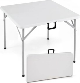 Costway Skládací stůl čtvercový skládací s kovovým rámem – 86 – 86 × 86 × 75 cm