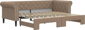 Válenda s přistýlkou cappuccino 90 x 200 cm umělá kůže 3197726