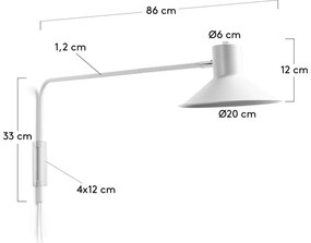 Bílé nástěnné svítidlo ø 20 cm Aria – Kave Home