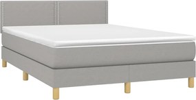 Box spring postel s matrací světle šedá 140 x 200 cm textil 3140537