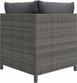 9dílná zahradní sedací souprava s poduškami polyratan šedá 3059772