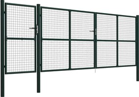 Zahradní brána ocelová 500 x 150 cm zelená 144319