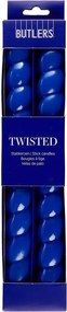 TWISTED Sada lesklých svíček 2 ks 25,5 cm - modrá