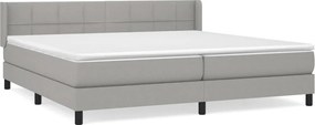 Box spring postel s matrací světle šedá 200 x 200 cm textil 3129737
