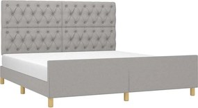 Rám postele bez matrace světle šedý 160 x 200 cm textil 3125308