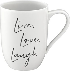 Villeroy&Boch Villeroy & Boch Statement hrnek s uchem Live Love Laugh, 11,5 × 8 × 10,4 cm, 290 ml