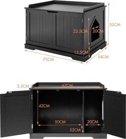 Costway Domeček pro kočky s lůžkem vnitřní bouda pro kočky uzavřená bednička