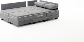 Hanah Home Rohová pohovka FLY krémová 280 cm s lenoškou vpravo 825BLC2671