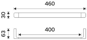 Nimco Držák na ručníky, 46 cm MAYA černá - MAC 29046-90