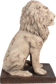 Béžová antik dekorativní socha lev Lion - 30*23*45 cm