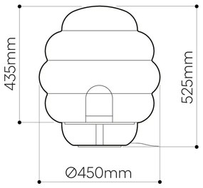 Bomma Blimp skleněná podlahová/stolní lampa Barva: Jantarová, Velikost: Střední, Ø 450 mm