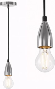Toolight Rea, Stropní lampa závěsná Chrome držák žárovky APP358-1CP, OSW-08424