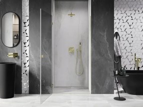 Mexen Lunar-B sprchové dveře otočné levé 85 cm, transparentní, zlaté kartáčované - 832-085-000-55-00-L
