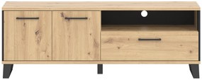 Televizní stolek Alfred - dub artisan/černá