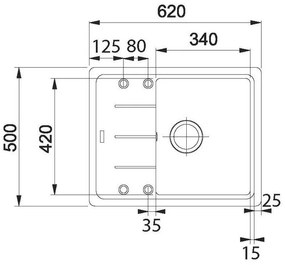 Franke Basis Set Granitový dřez s odkapem 62x50 cm + dřezová baterie, matná černá 114.0700.730