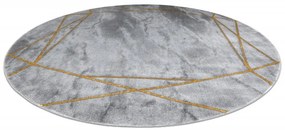 Dywany Łuszczów, Kusový koberec Emerald 1022 grey and gold kruh, 200x200 (průměr) kruh, šedá, chodba / předsíň