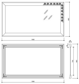 Sapho MANTILA zrcadlo v dřevěném rámu 860x1560mm, antik - NL741