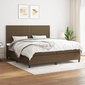 Box spring postel s matrací tmavě hnědá 120x190 cm textil