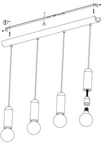 Eglo 39832 - Lustr na lanku GIACONECCHIA 4xE27/40W/230V