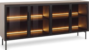 LUMI d | komoda 181 4D + LED | 181 cm | dub dunin/černá