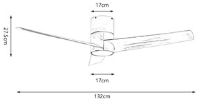 ZEVENTI - LED Stropní ventilátor BARROSA LED/18W/230V Wi-Fi Tuya hnědá + DO