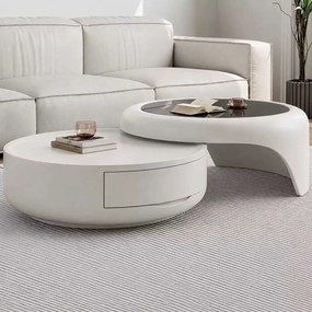 LuxuryForm DESIGN Konferenční stolek DELUX 80 / 75 cm – bílý (set 2 ks)