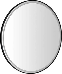 Sapho - Zrcadlo Kadris s LED osvětlením, průměr 60 cm, matná černá KD060